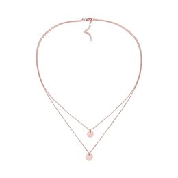 Elli Kette 'Geo, Layer, Pl&auml;ttchen' Damen Gr&ouml;&szlig;e 45 rosegold