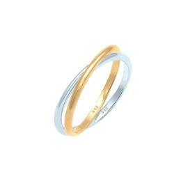Elli Premium Goldring 'Harmony' Damen Gr&ouml;&szlig;e 56 gold / silber