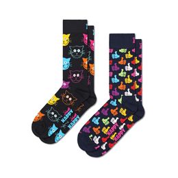 Happy Socks Socks '2-Pack Cat Socks' female Black size 41-46