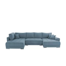 Wohnlandschaft mit Schlaffunktion Lemie blau Ma&szlig;e (cm): B: 356 H: 85 T: 218.0 Sofas > Sofas nach Material > Stoffsofas &raquo; Sofa DE