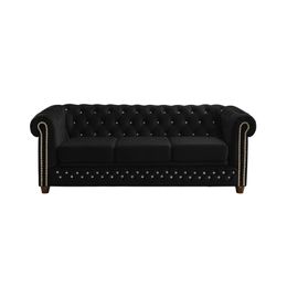 S-STYLE Chesterfield Einzelsofa Cleo Blink schwarz Ma&szlig;e (cm): B: 203 H: 72 Sofas > Sofas nach Material > Stoffsofas &raquo; Sofa DE