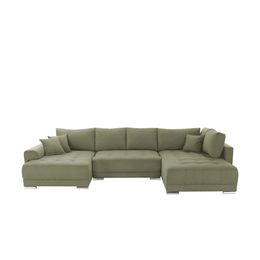 Wohnlandschaft mit Schlaffunktion Lemie gr&uuml;n Ma&szlig;e (cm): B: 356 H: 85 T: 218.0 Sofas > Sofas nach Material > Stoffsofas &raquo; Sofa DE