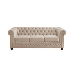 S-STYLE Chesterfield Einzelsofa Cleo Blink beige Ma&szlig;e (cm): B: 203 H: 72 Sofas > Sofas nach Material > Stoffsofas &raquo; Sofa DE