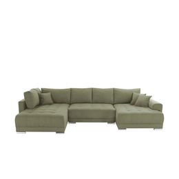 Wohnlandschaft mit Schlaffunktion Lemie gr&uuml;n Ma&szlig;e (cm): B: 356 H: 85 T: 218.0 Sofas > Sofas nach Material > Stoffsofas &raquo; Sofa DE