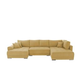 Wohnlandschaft mit Schlaffunktion Lemie gelb Ma&szlig;e (cm): B: 356 H: 85 T: 218.0 Sofas > Sofas nach Material > Stoffsofas &raquo; Sofa DE