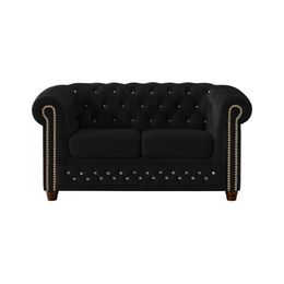 S-STYLE Chesterfield Einzelsofa Cleo Blink schwarz Ma&szlig;e (cm): B: 148 H: 72 Sofas > Sofas nach Material > Stoffsofas &raquo; Sofa DE