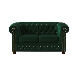 S-STYLE Chesterfield Einzelsofa Cleo Blink gr&uuml;n Ma&szlig;e (cm): B: 148 H: 72 Sofas > Sofas nach Material > Stoffsofas &raquo; Sofa DE