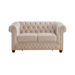 S-STYLE Chesterfield Einzelsofa Cleo Blink beige Ma&szlig;e (cm): B: 148 H: 72 &raquo; M&ouml;bel Kraft