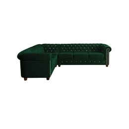 S-STYLE Chesterfield Ecksofa Cleo Blink gr&uuml;n Ma&szlig;e (cm): B: 264 H: 72 &raquo; M&ouml;bel Kraft
