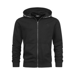 INDICODE Jeans Zip-Up Hoodie ' Mobil ' male Black size XXL