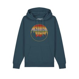 Watapparel Sweatshirt 'Sunset Berge & Tannen' Herren Gr&ouml;&szlig;e S petrol / mischfarben