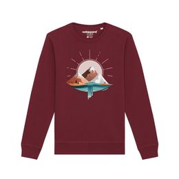 Watapparel Sweatshirt ' Sunrise & Lake ' male Red size M