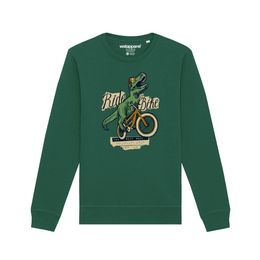 Watapparel Sweatshirt ' T-Rex Fahrrad ' male Green size XXL