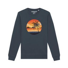 Watapparel Sweatshirt ' Sunset on palm beach ' male Grey size XL