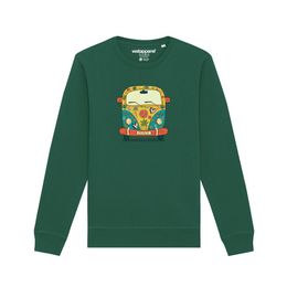 Watapparel Sweatshirt ' Hippies Bus ' male Green size L