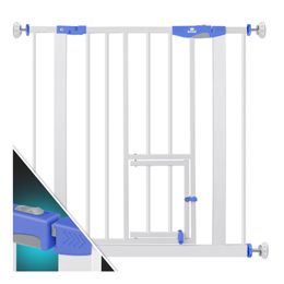 Kesser KIDIZ&reg; Absperrgitter zum Klemmen mit Katzenklappe, T&uuml;rschutzgitter, Autoclose Kinder Treppengitter ohne Bohren 90&deg; Stopp Schutz, schwenkbar, Treppenschutzgitter