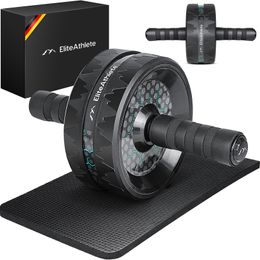 EliteAthlete&reg; Bauchroller Bauchmuskeltrainer - AB Roller - Bauchtrainer f&uuml;r Zuhause - Bauch Weg - Abdominal Trainer - AB Wheel inkl. gepolsterter Kniematte - Blau