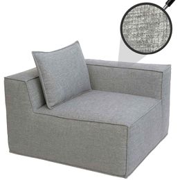 Eckteil/Zubeh&ouml;r f&uuml;r Sofa MCW-O54, Loungesessel Polstersessel Armlehne, Stoff/Textil (300g/m&sup2;) 63x97x97cm ~ hellgrau