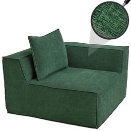 Eckteil/Zubeh&ouml;r f&uuml;r Sofa MCW-O54, Loungesessel Polstersessel Armlehne, Stoff/Textil (300g/m&sup2;) 63x97x97cm ~ gr&uuml;n