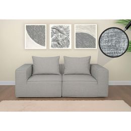 2er-Sofa/Zubeh&ouml;r f&uuml;r Sofa MCW-O54, Couch 2-Sitzer Loungesofa, modular Stoff/Textil (300g/m&sup2;) 63x194x97cm ~ hellgrau