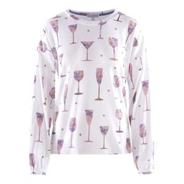 PJ Salvage Pajama Shirt 'Wineful Life' female White size M