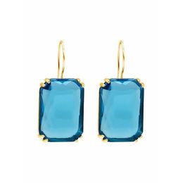Gemshine Ohrringe 'BLUE EMERALD' Damen Gr&ouml;&szlig;e One Size blau / gold