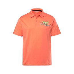 Men Plus Poloshirt Herren Gr&ouml;&szlig;e 6XL grasgr&uuml;n / koralle / neonorange