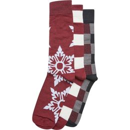Urban Classics Socks 'Christmas Snowflakes' male Blue, Red size 35-38