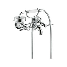 Hansgrohe Zwei-Griff-Wandarmatur Axor Montreux AP, Ausl. 224mm, mit Hebelgriffen, chrom (16551000)