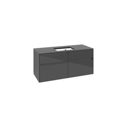 Villeroy & Boch V&B Waschtischunterschrank Collaro 120x54,8x50cm, WT mittig, glossy grey ; Villeroy & Boch (C11200FP)