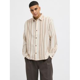 Jack & Jones Jack & Jones Hemd 'JJECharge' Herren Gr&ouml;&szlig;e S beige / wei&szlig;