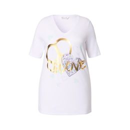 MIAMODA T-Shirt Damen Gr&ouml;&szlig;e 9XL gold / lila / wei&szlig;