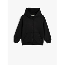 KOTON Zip-Up Hoodie boy Black size 158/164