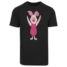 F4NT4STIC T-Shirt 'Disney Winnie The Pooh Ferkel Classic' Herren Gr&ouml;&szlig;e L rosa / magenta / eosin / schwarz