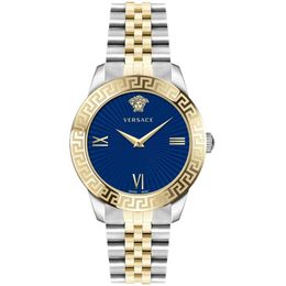 Versace Uhr 'Greca' Damen Gr&ouml;&szlig;e One Size navy / gold / silber