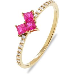 Christ Ring Damen Gr&ouml;&szlig;e 52 gold / pink / transparent