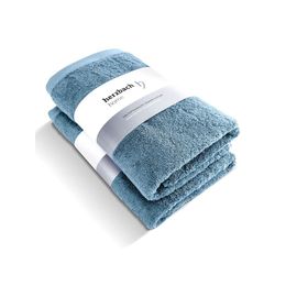 Herzbach home Duscht&uuml;cher 'Pura', Fl&auml;chengewicht 550 gsm, im 2er Set Herren Gr&ouml;&szlig;e 70x140 cm blau