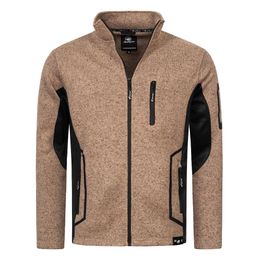 Rock Creek Fleecejacke Herren Gr&ouml;&szlig;e 4XL dunkelbeige / schwarz