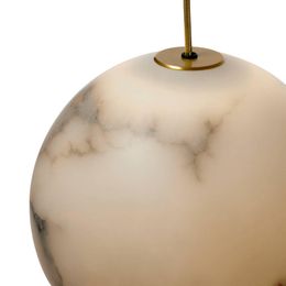 Carpyen LED-H&auml;ngeleuchte Neil, Alabaster, gold, &Oslash; 21cm