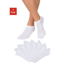 active by Lascana LASCANA ACTIVE Sneakersocken 'Damen Kurze, Niedrige Socken aus Baumwolle f&uuml;r Sneaker, ohne Frottee' wei&szlig; Gr. 35-38 f&uuml;r Damen. Elastisch. Nachhaltig.