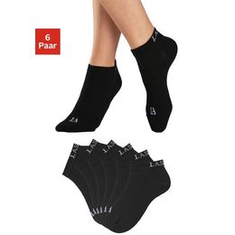 active by Lascana LASCANA ACTIVE Sneakersocken schwarz Gr. 35/38 f&uuml;r Damen. Mit Logoschriftzug. Nachhaltig.