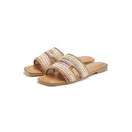 Lascana Pantolette 'Sandale in Bast‐Optik &ndash; bequeme Sommer‐Mules, VEGAN' mehrfarbig Gr. 39 f&uuml;r Damen