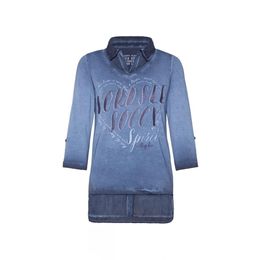 SOCCX Shirt 'Meerliebe II' Damen Gr&ouml;&szlig;e L blue denim / blaumeliert / brombeer / silber