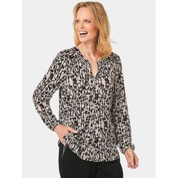 GOLDNER Bluse Damen Gr&ouml;&szlig;e S/M sand / schwarz