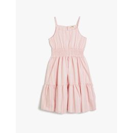 KOTON Kleid M&auml;dchen Gr&ouml;&szlig;e 116/122 rosa / wei&szlig;