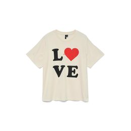 V&eacute;ro Moda Vero Moda Shirt 'VALERIE CATY' Damen Gr&ouml;&szlig;e L ecru / rot / schwarz