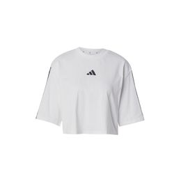 adidas Sportswear Performance Shirt 'ESSENTIALS 3-STRIPES COTTON LOOSE' female size 5XL/6XL Black / White