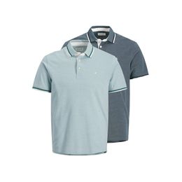 Jack & Jones Jack & Jones Poloshirt 'JJEPAULOS' Herren Gr&ouml;&szlig;e M navy / mint / dunkelgr&uuml;n / wei&szlig;