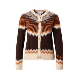Pepe Jeans Strickjacke 'Cissy' Damen Gr&ouml;&szlig;e S ecru / dunkelbraun / orange