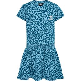 Hummel Kleid 'FLOWY AOP' M&auml;dchen Gr&ouml;&szlig;e 134 blau / hellblau / dunkelblau